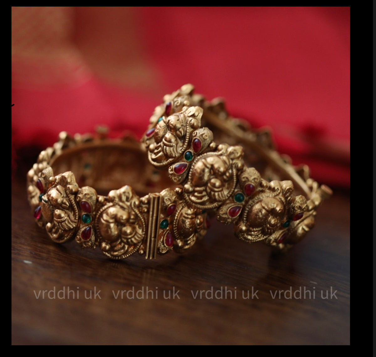 ANTIQUE GOLD, RUBY STONE, TRADITIONAL TEMPLE LAKSHMI BANGLES DESIGNS ...