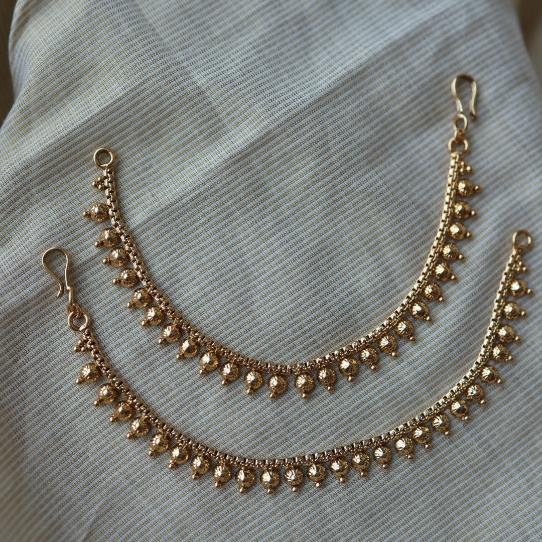 Heritage 1 layer gold mattal ear accessories HM254 — vrddhi fashion ...