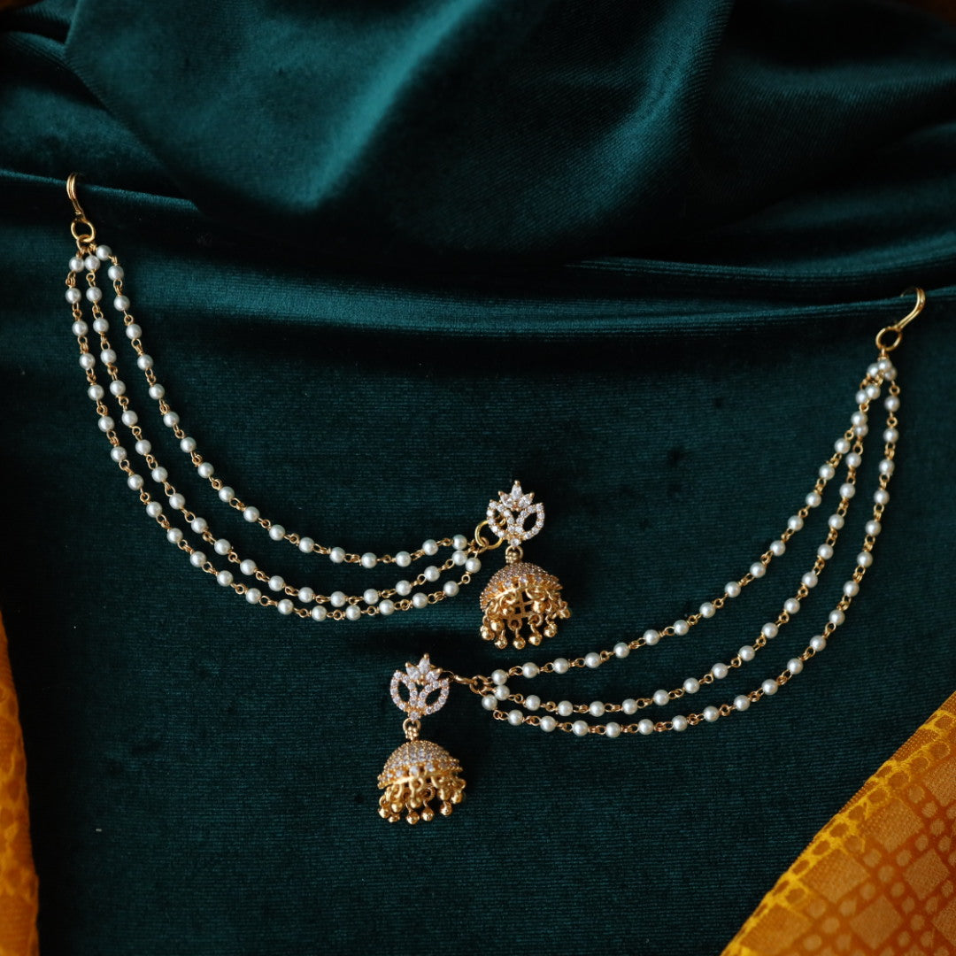 Heritage 3 layer gold plated pearl mattal ear accessories 112579 ...